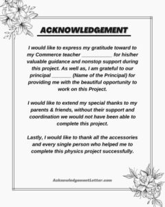 Acknowledgement For Commerce Project (6+ Sample)